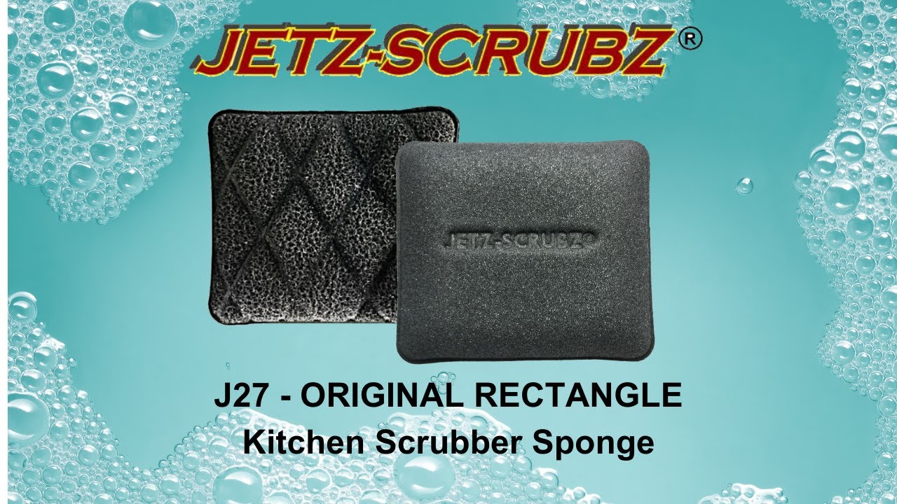 Jetz-Scrubz Original Rectangle Kitchen Scrubber Sponge J27 - YouTube
