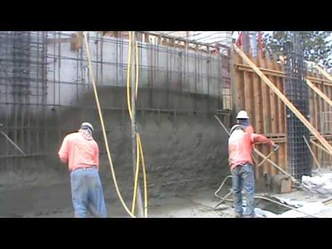 Formwork for Structural Shotcrete Wall being sprayed with concrete ...