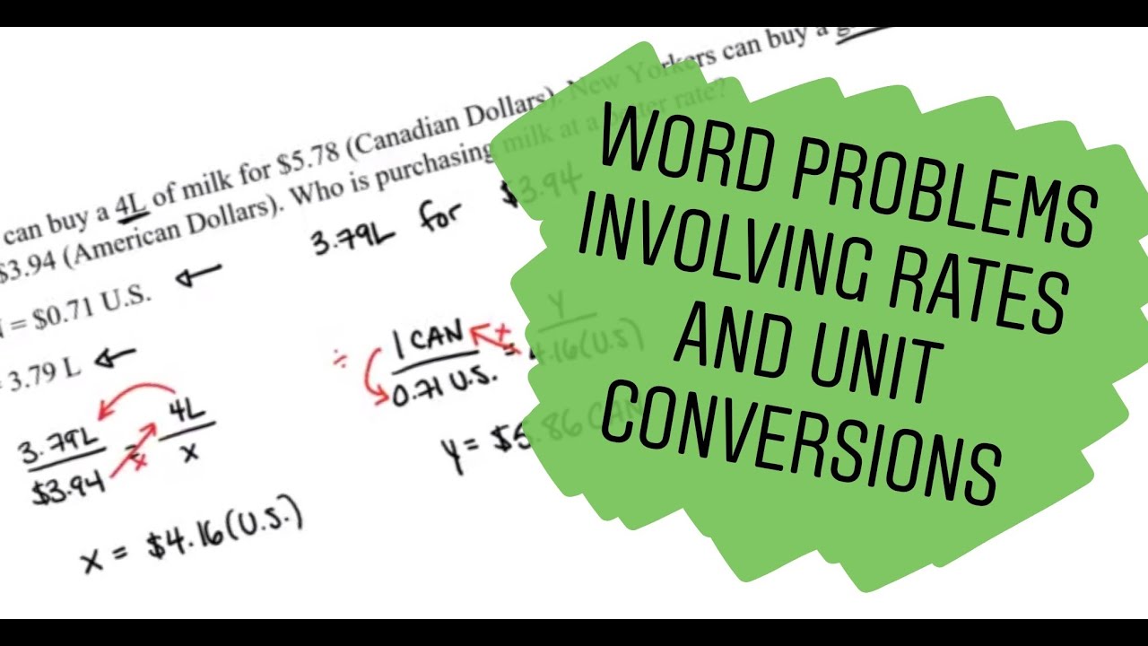 Word Problems Involving Rates and Unit Conversions - YouTube