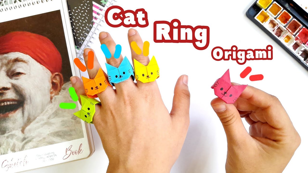 Cute Cat Ring Origami 😺| Easy Origami Tutorial - YouTube