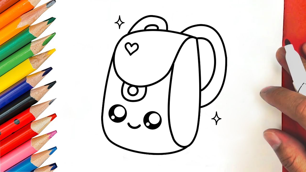 How to Draw a Cute Backpack | Art drawing painting | Pencil drawing ...
