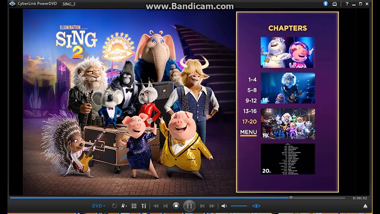 Sing 2 2022 DVD Menu Walkthrough - YouTube