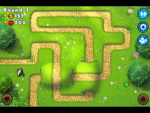 BTD5: round 1-5 ninja monkey and sniper monkey - YouTube