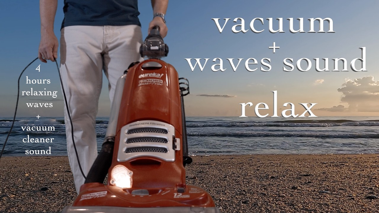 Vacuum Cleaner Sound with Waves - 4 Hours of Relaxing White Noise for ...