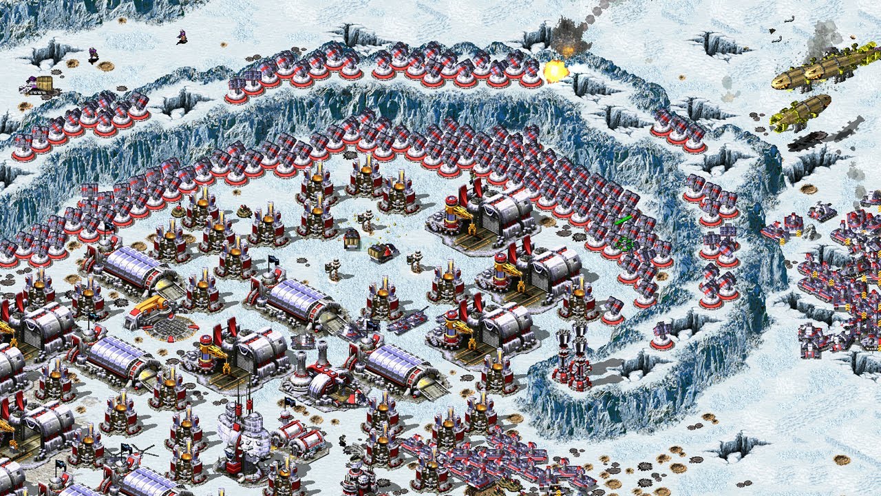 Red Alert 2 | Extra hard AI | 7 vs 1 | Arctic Twice Map | Germany vs 7 ...