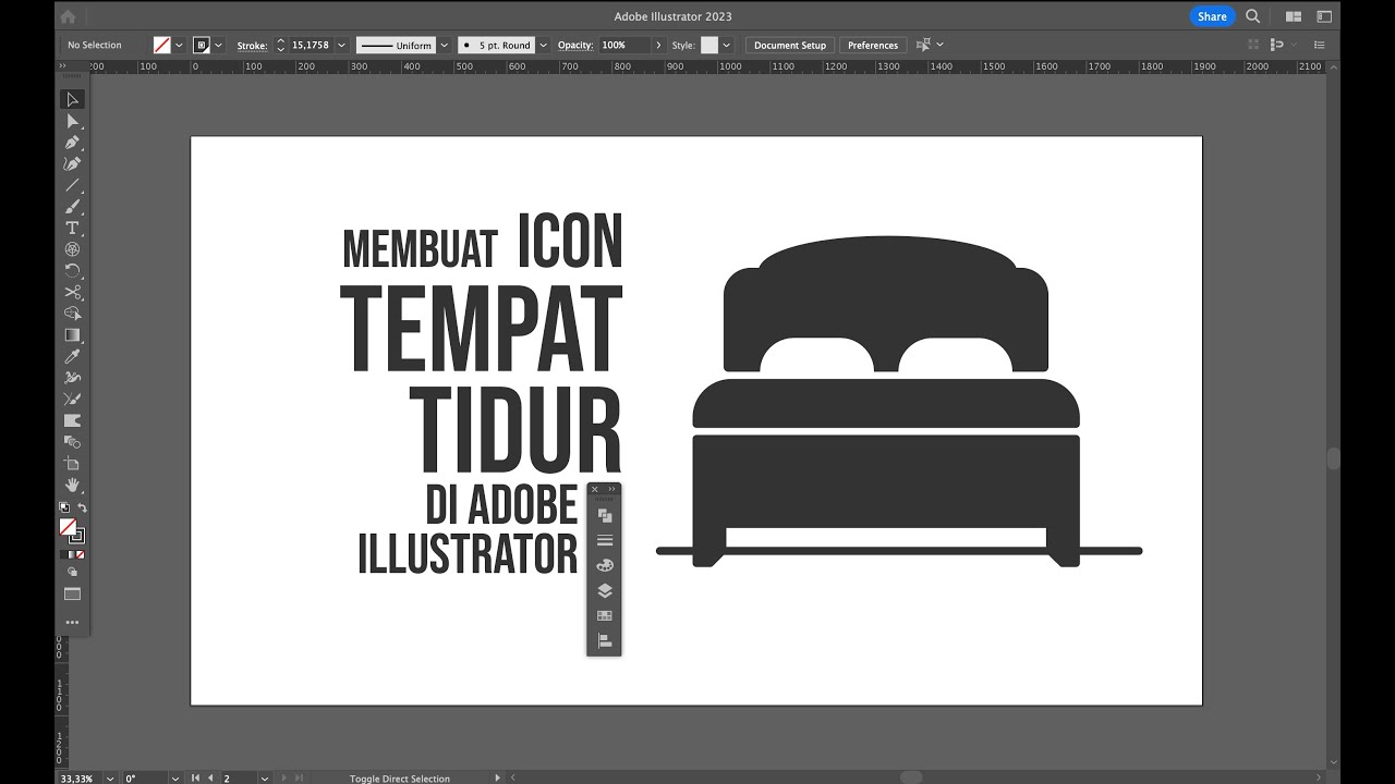 Cara Membuat Icon Tempat Tidur di Adobe Illustrator - YouTube