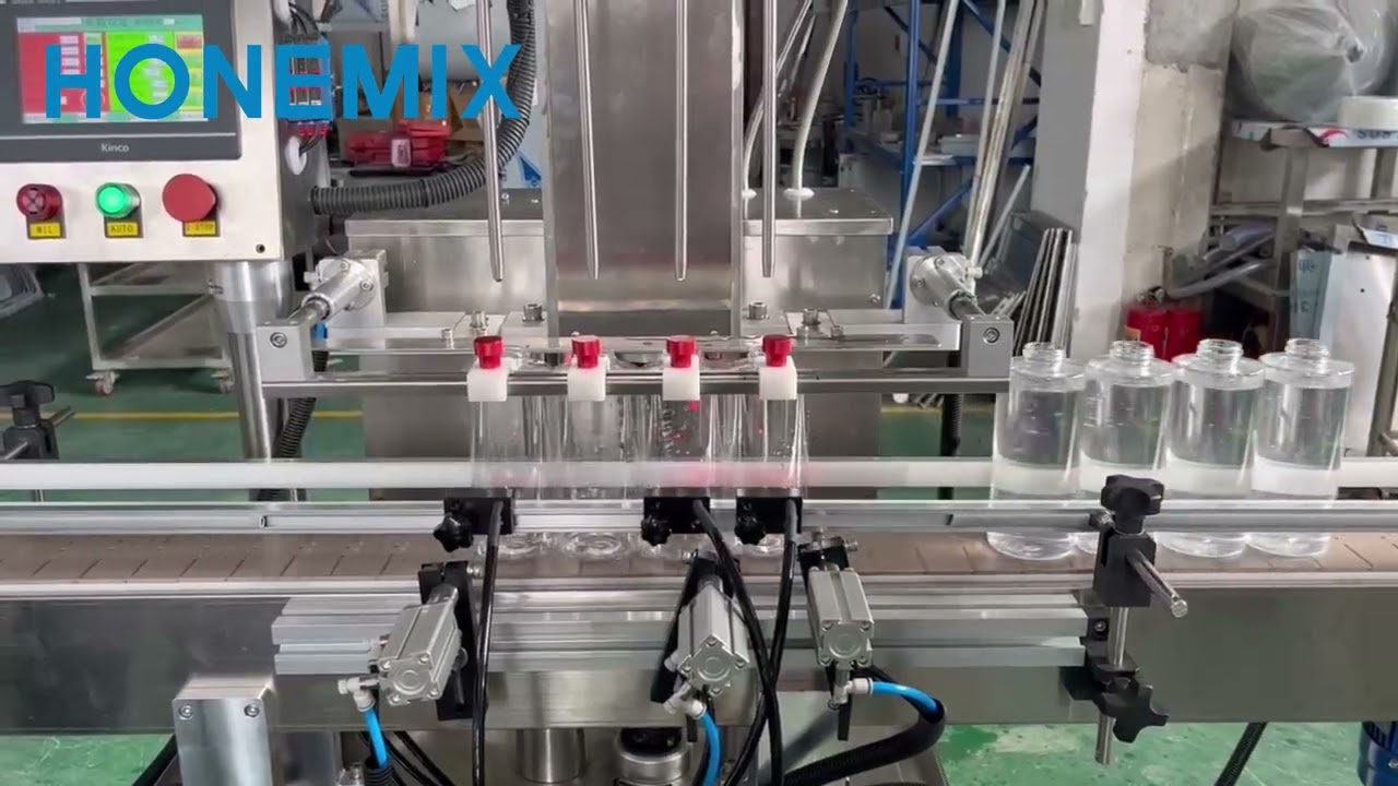 Automatic 4 Heads Liquid Bottle Filling Machine with PLC Controller ...