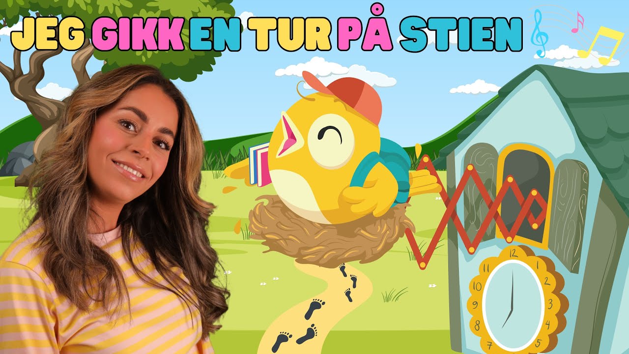 Jeg gikk en tur på stien: Tegn til Tale. - Norske Barnesanger - YouTube