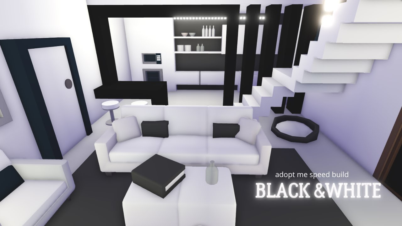 Black White Apartment|Adopt Me Speed Build| House Tour - YouTube