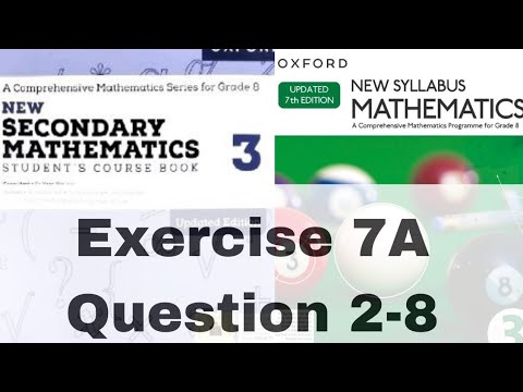 Exercise 7A | Question 2,3,4,5,6,7,8 | Pythagoras theorem| New Secondary Mathematics 3 | oxford ...