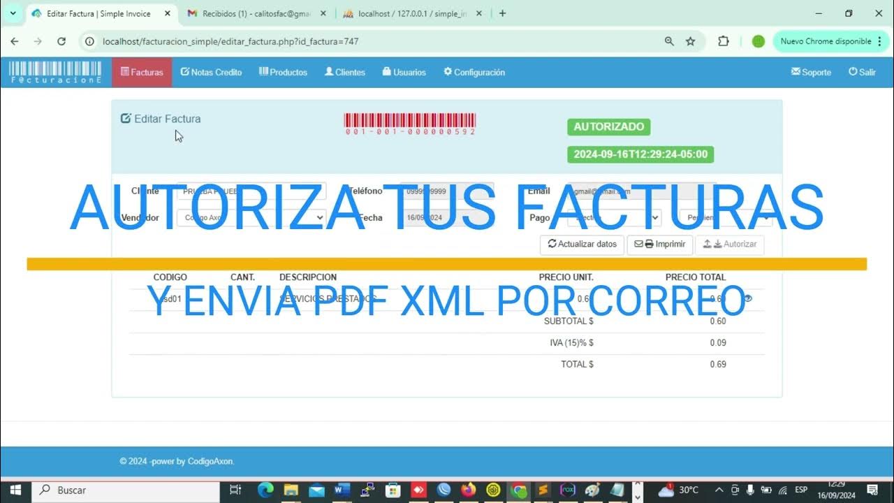 Sistema Facturación electrónica básico plus Php Sri ecuador - YouTube