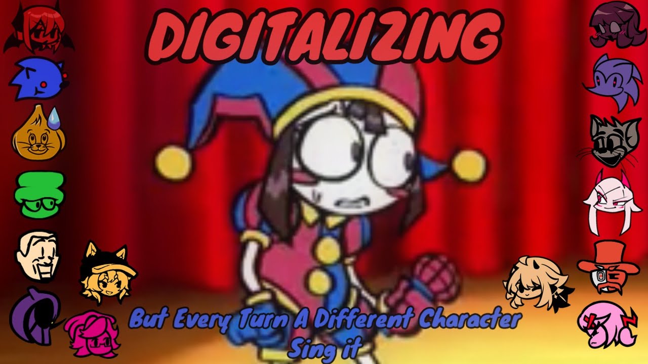DIGITALIZING But Every Turn A Different Character Sing It (FNF:The ...