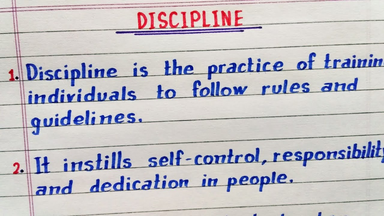 Essay Discipline | 10 points on Discipline | 10 lines on Discipline ...