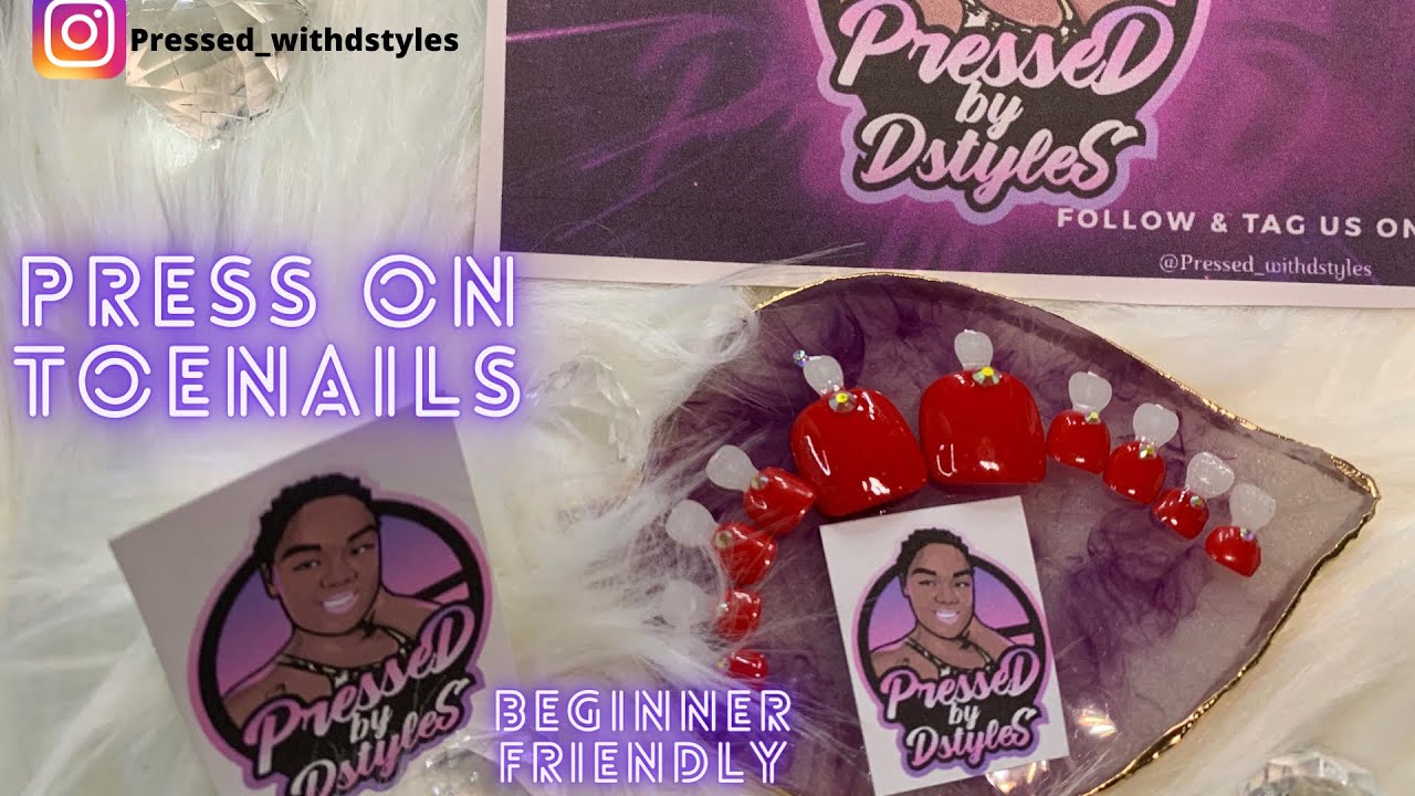CANDY APPLE RED PRESS ON TOENAILS | AFFORDABLE - YouTube