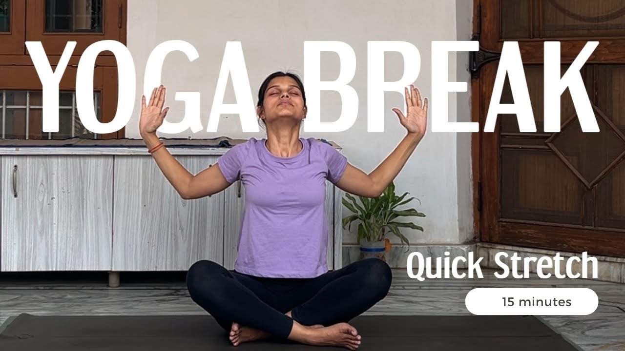 15-Minute Work Break Yoga | Quick Stretch to Relieve Stress & Overwhelm ...