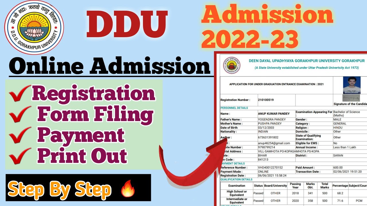 How To Apply DDU Application Form 2022 |DDU Admission Form Kaise Bhare ...