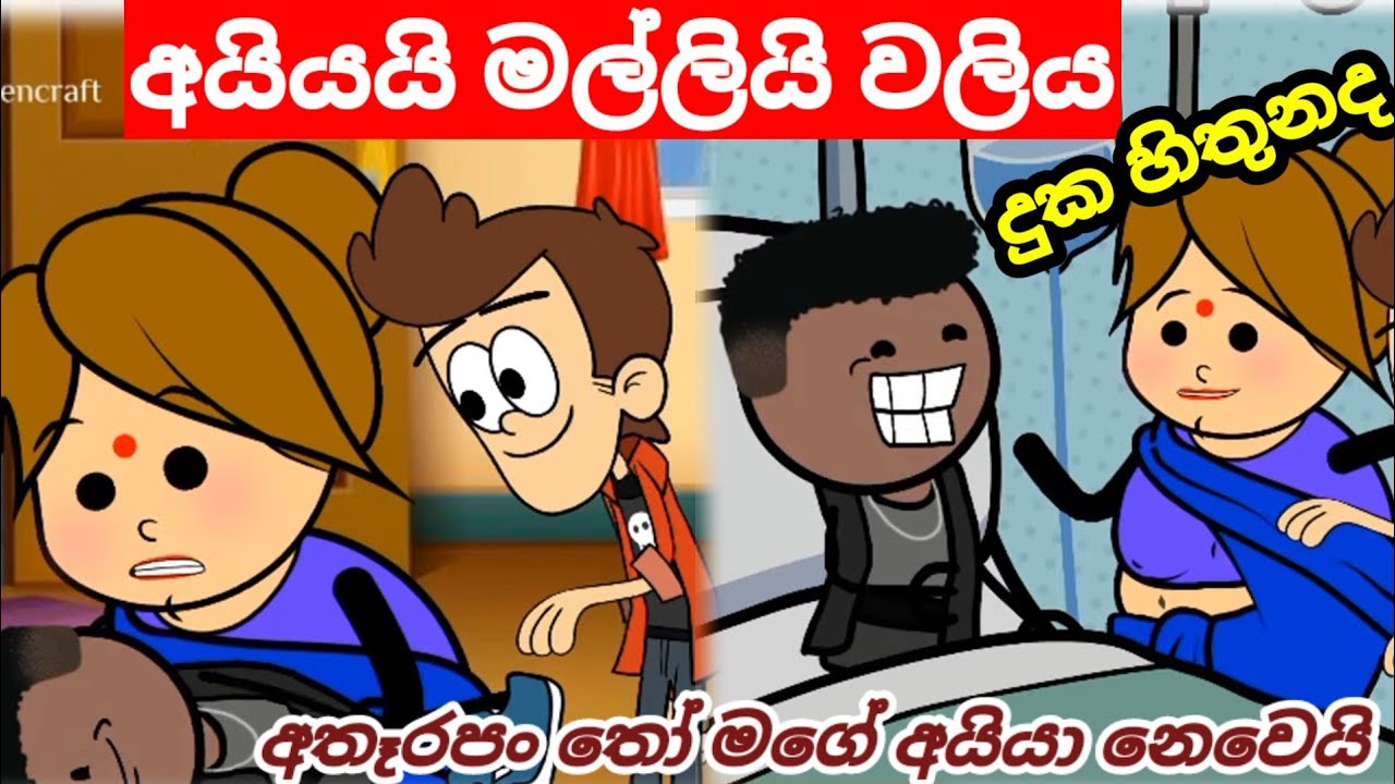 අයියායි මල්ලියි | Sinhala dubbing cartoon video| comedy cartoon video ...