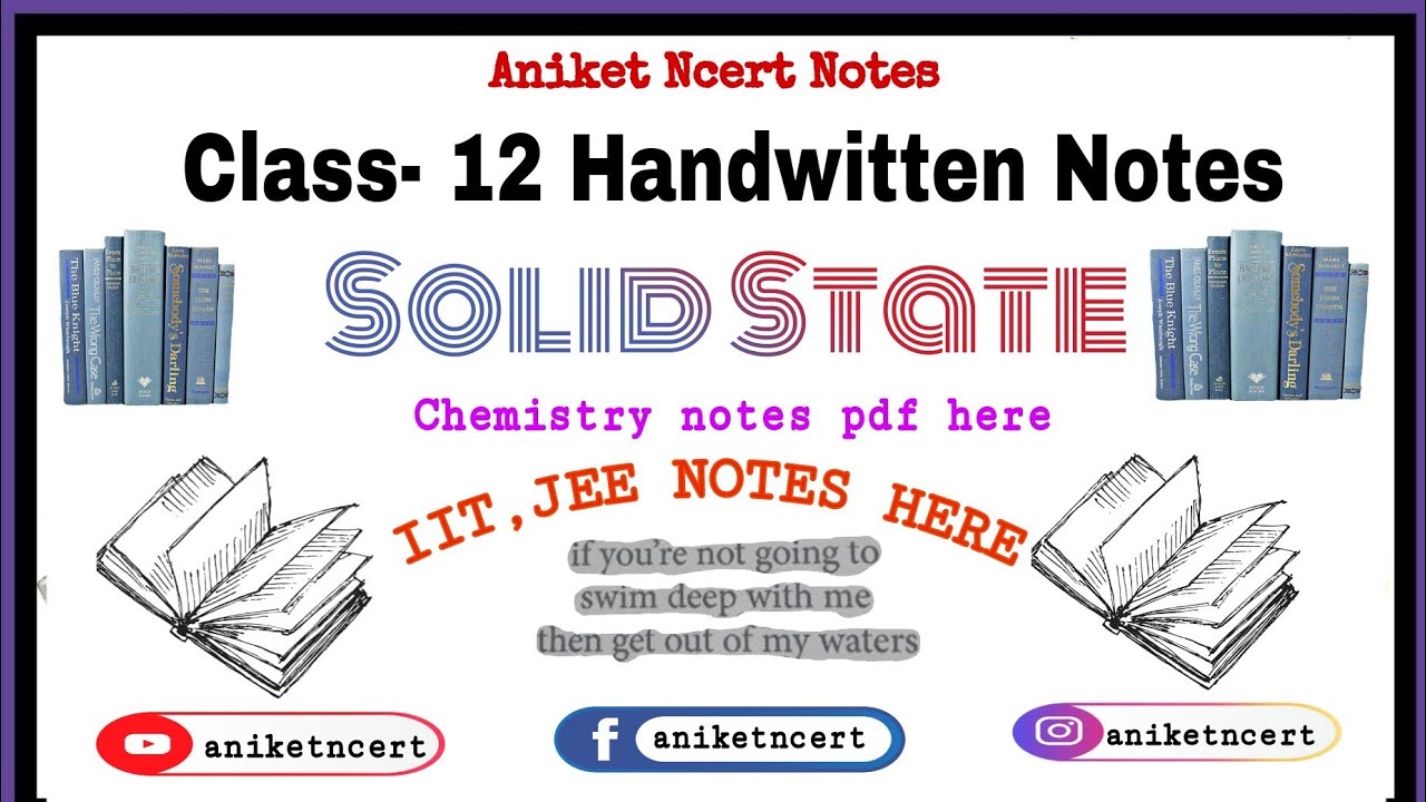 12th class Solid state handwritten notes pdf here chemistry chapter- 1 ...