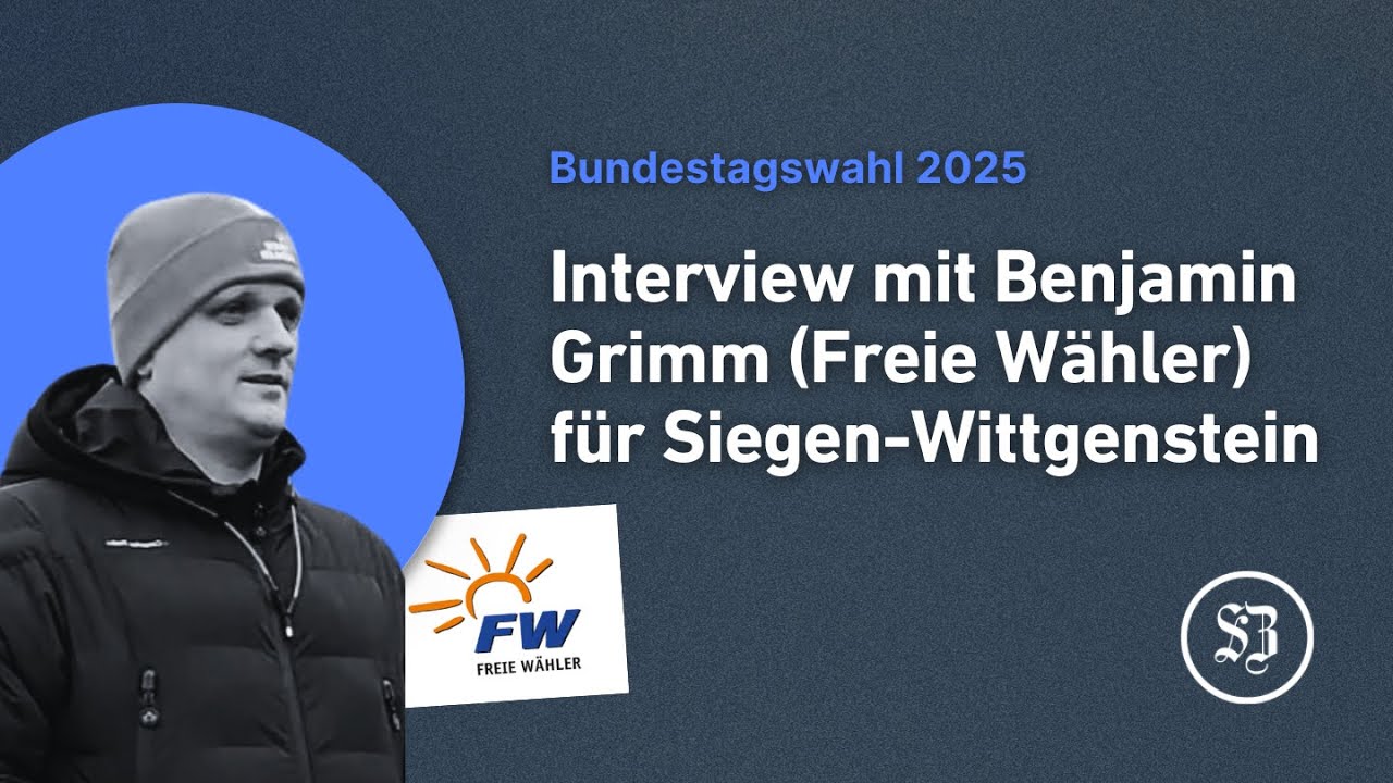 FREIE WÄHLER-Kandidat Benjamin Grimm für die Bundestagswahl im Kreis Siegen-Wittgenstein ...