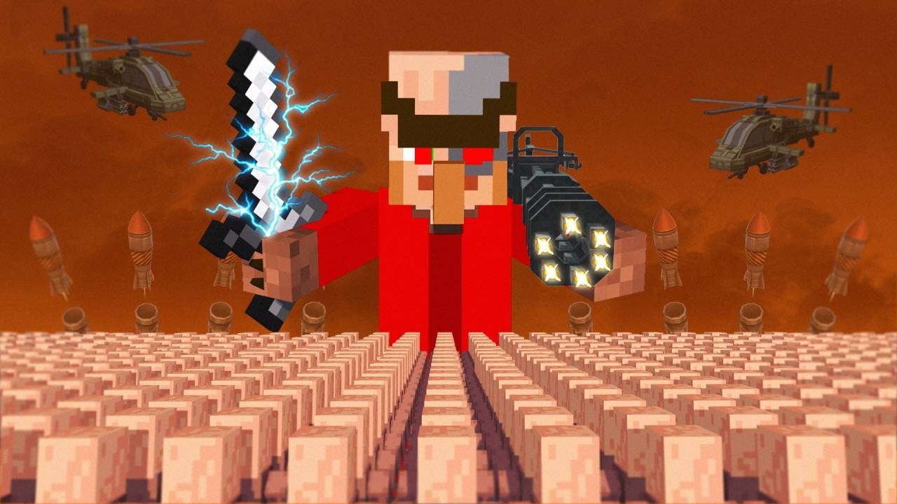 Can 10,000 Villagers Defeat The Cyborg Villager? - YouTube