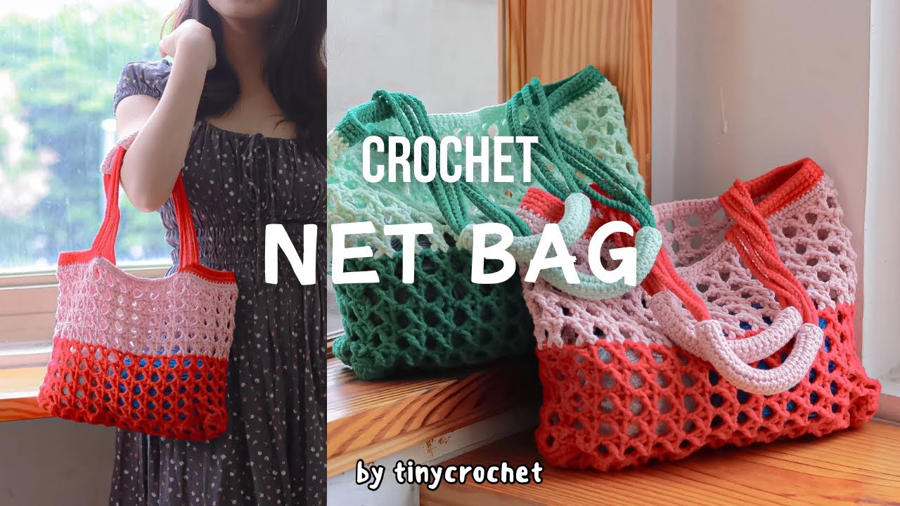 Crochet easy net bag | tinycrochet - YouTube