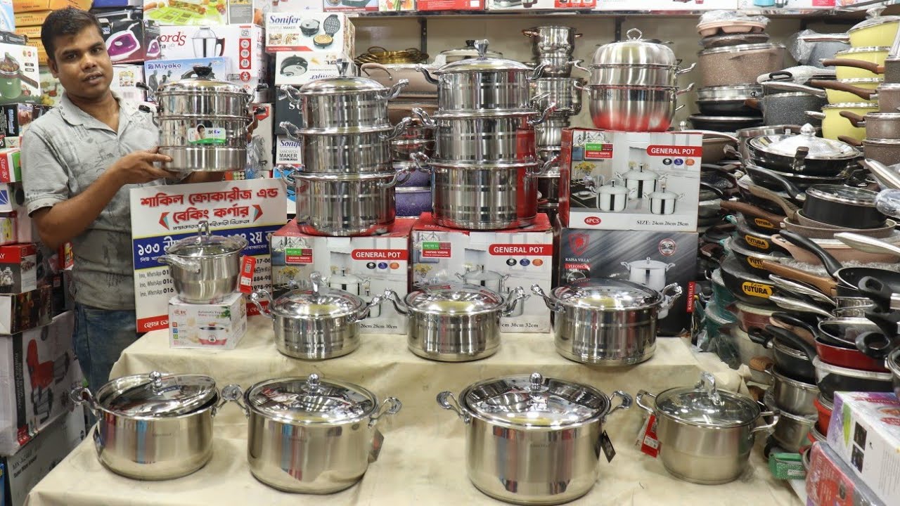 ৫০ বছরের গ্যারান্টি নিয়ে স্টীলের বড় সসপ্যান ও স্টীম কুকার কিনুন.Big ...