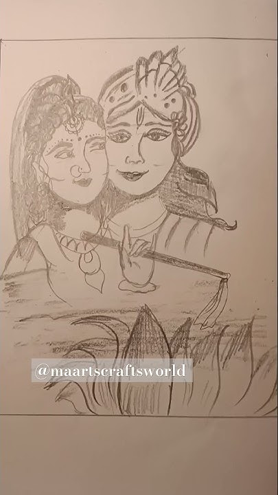 Radha Krishna Drawing outline| How to draw Radha Krishna| # ...