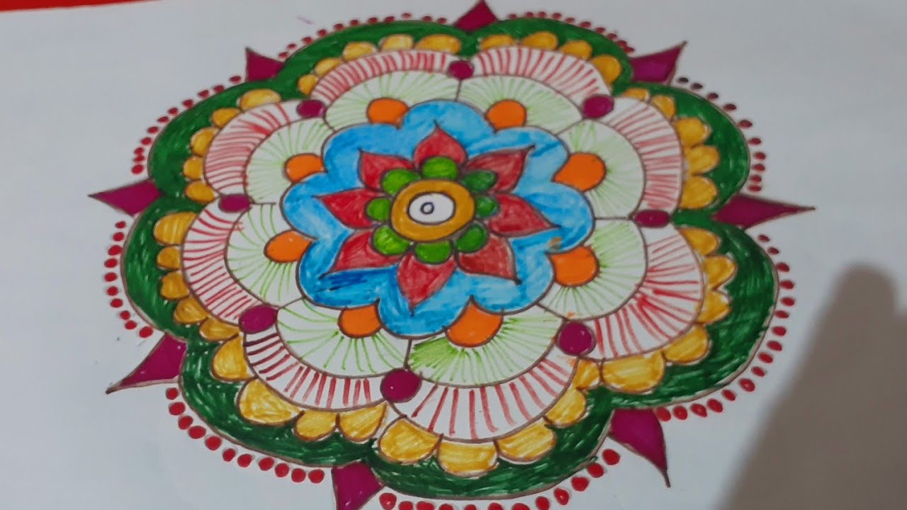 Happy onam and how to draw easy onam pookalam simple method for onam ...