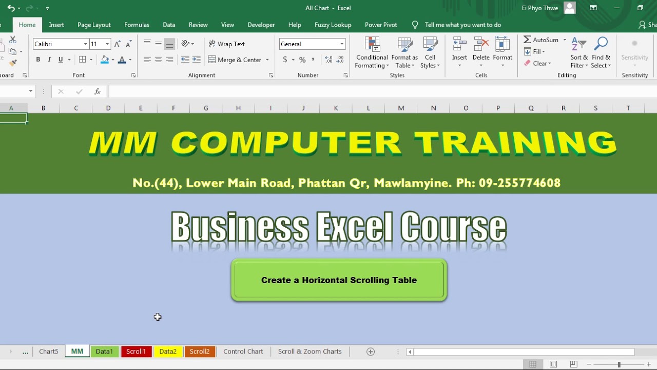 Create a Horizontal Scrolling Table - YouTube