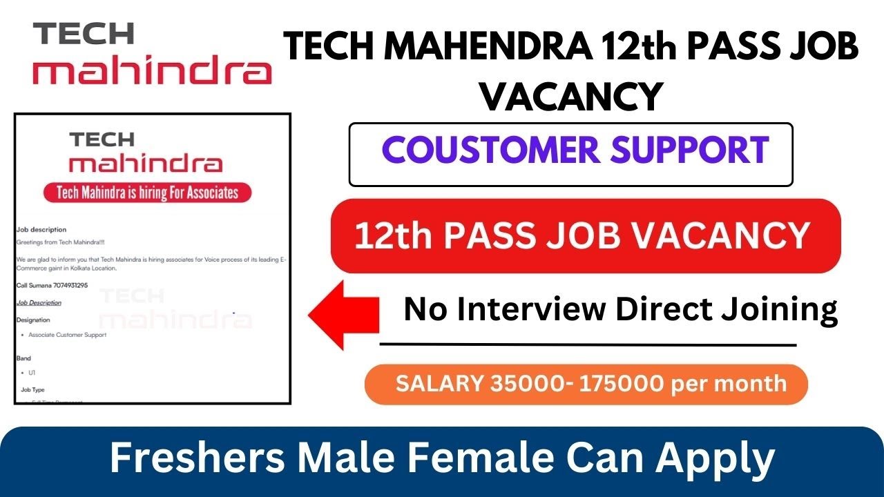 Tech Mahindra Job Vacancy for Freshers 2023 | Customer Support Job 😍 ...