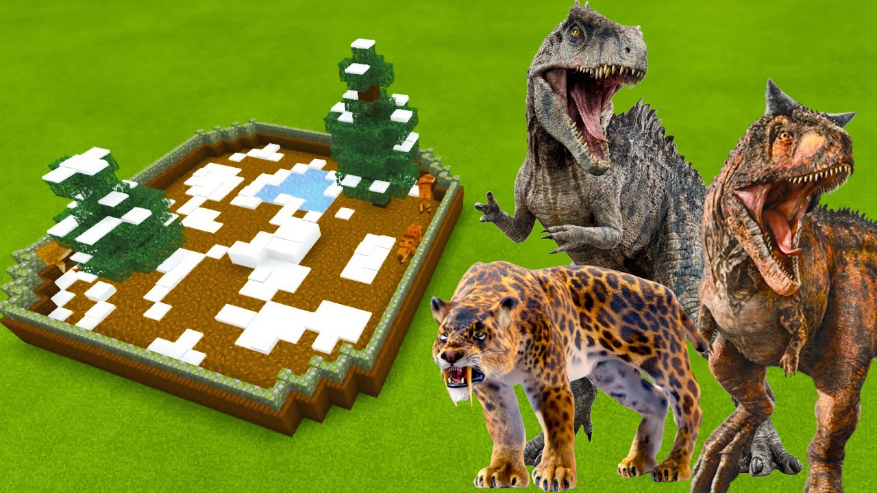 MCPE: How to Make a Carnotaurus, Giganotosaurus and Sabertooth Tiger ...