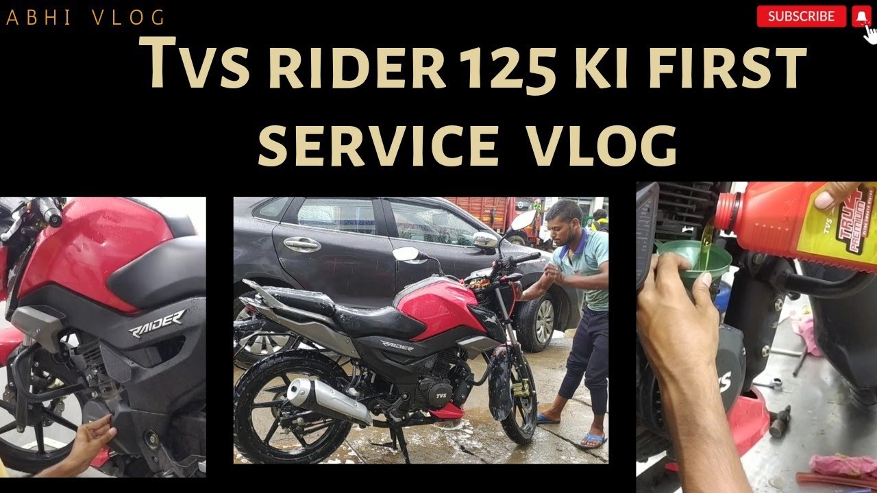 MY TVS RIDER 125 : first service complete | service detail #trending # ...