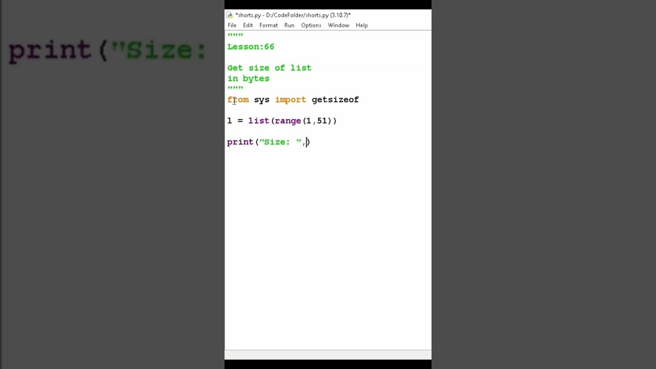 How To Get Size Of List In Python shorts python coding pythontricks How To Get Size Of List In Python shorts python coding pythontricks