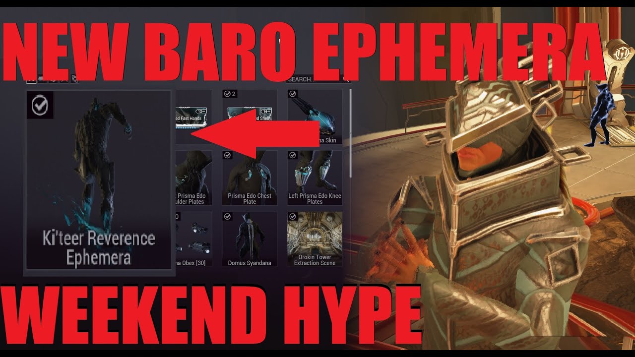 [WARFRAME] NEW BARO EPHEMERA! Baro Ki'Teer Full Inventory Review ...