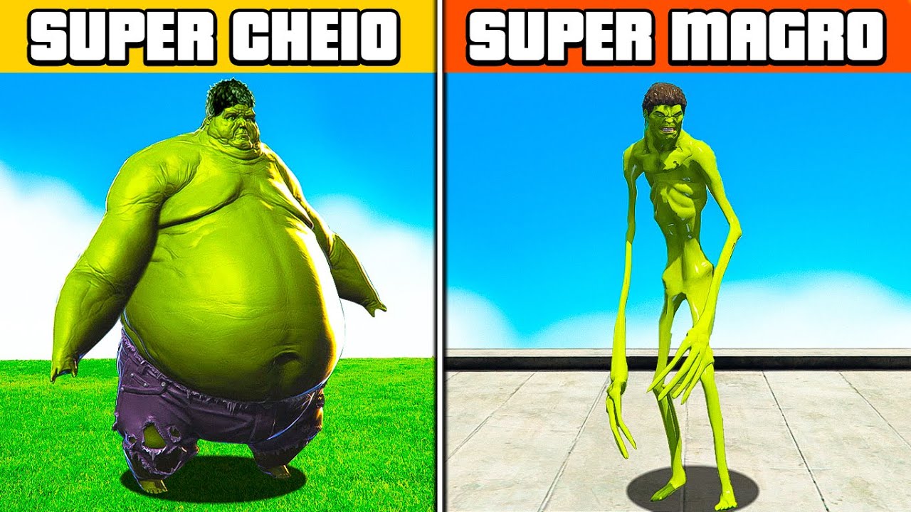 DO HULK +CHEIO para o HULK +MAGRO DO MUNDO no GTA 5!! - YouTube