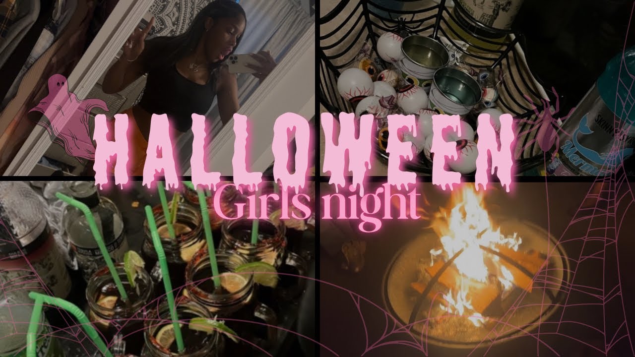 Halloween Girls Night VLOG : bonfire + Spooky drinks & more..🎃🩷 - YouTube