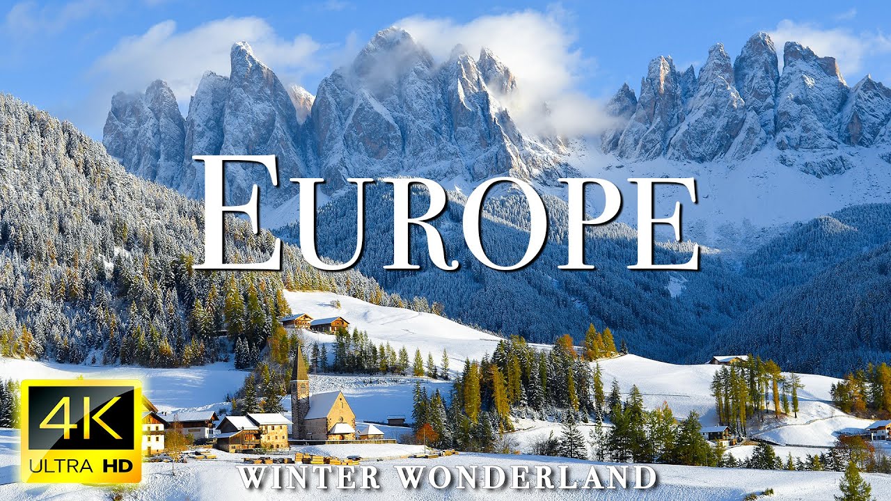 FLYING OVER EUROPE (4K Video UHD) - Soothing Music With Beautiful ...