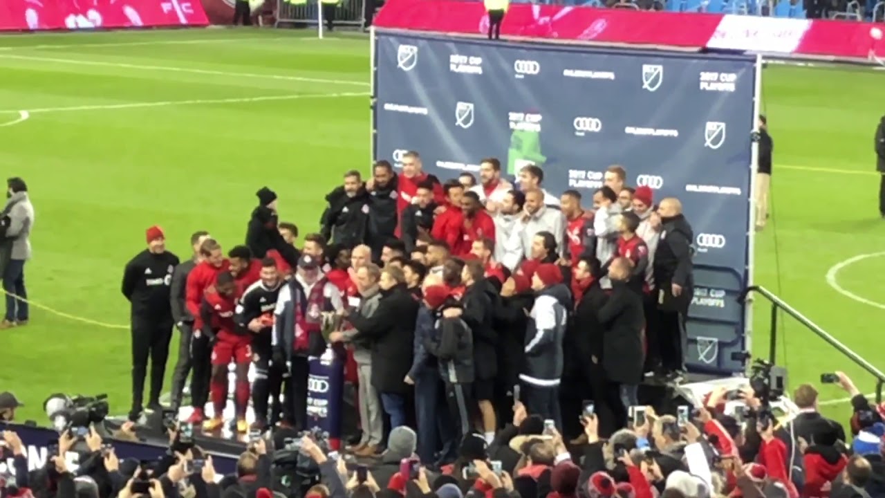 Toronto FC 2017 MLS Eastern Conference Championship trophy presentation ...