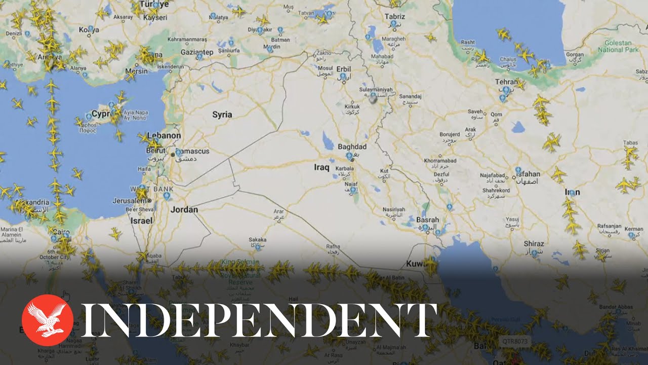 Live: Middle East flight track after Iran launch drone and missile ...