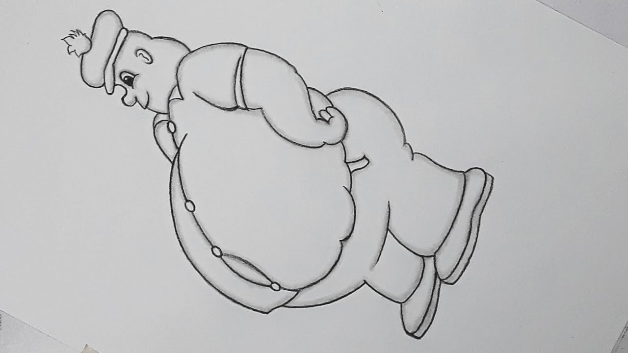 Easy pencil drawing of a fat policeman 👮‍♂️ - YouTube