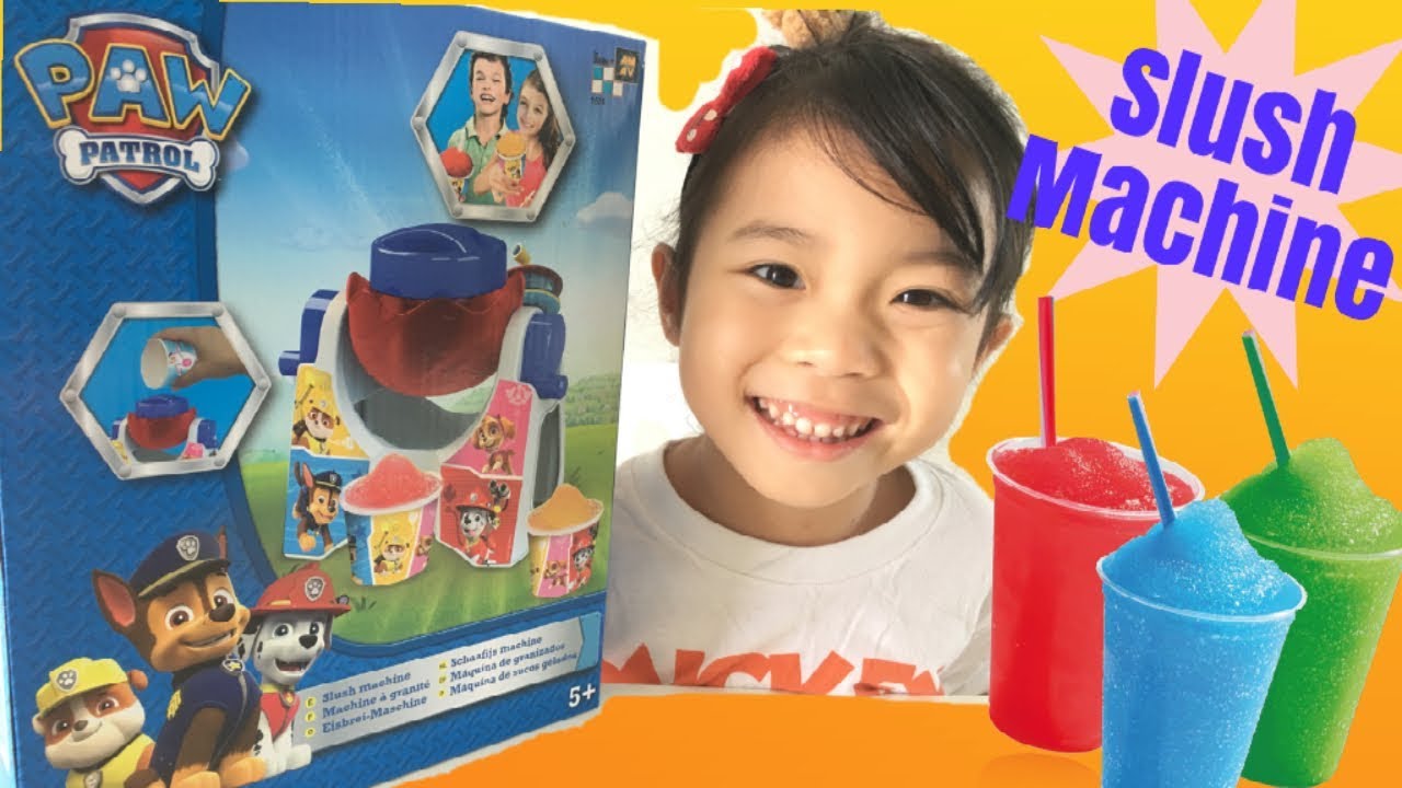 PAW PATROL SLUSH MACHINE with yummy TOPPINGS and SURPRISE TOY - YouTube