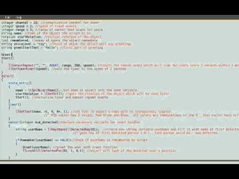 LSL Scripting Greeter Bot (Part 1) - YouTube