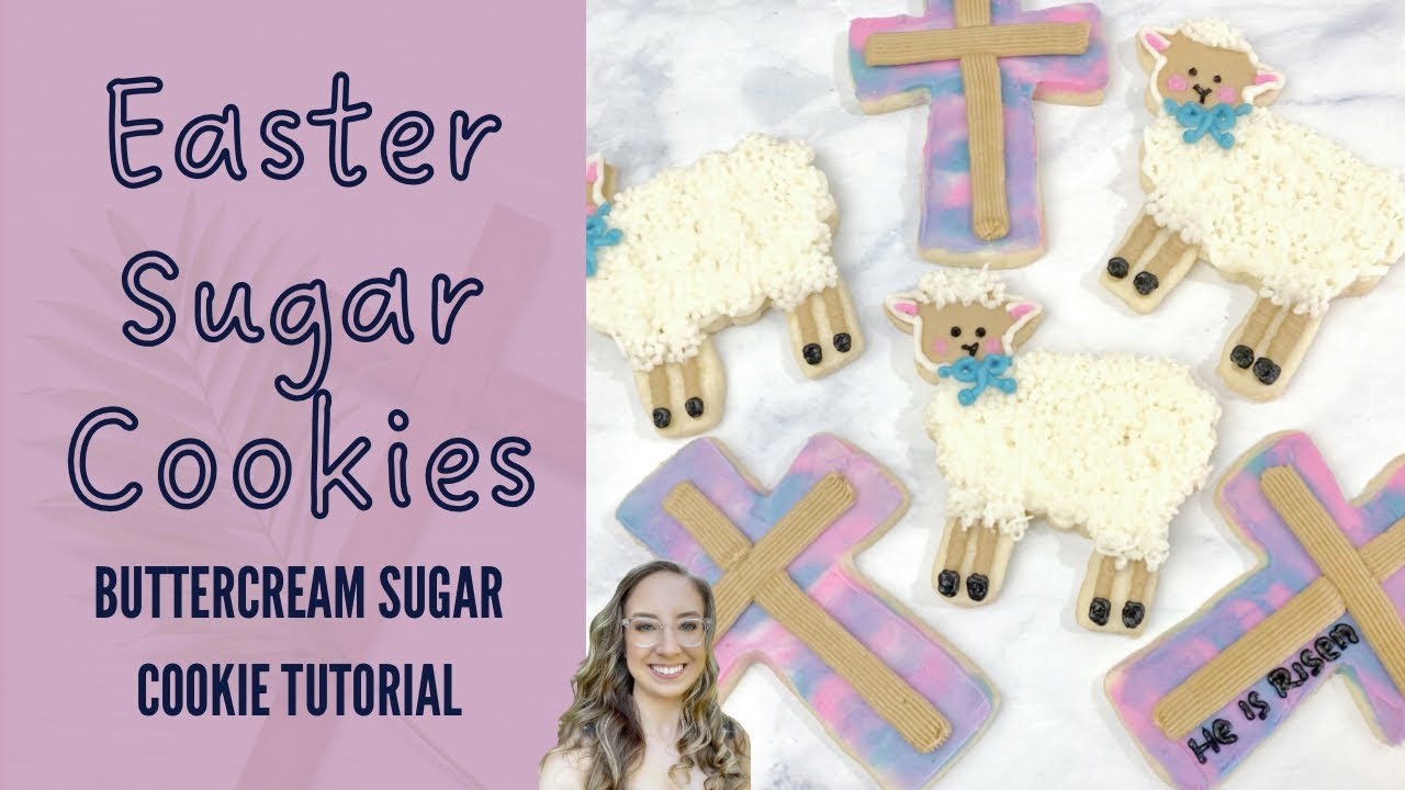 How to Decorate Easter Lamb Sugar Cookies & Wooden Crosses with ...