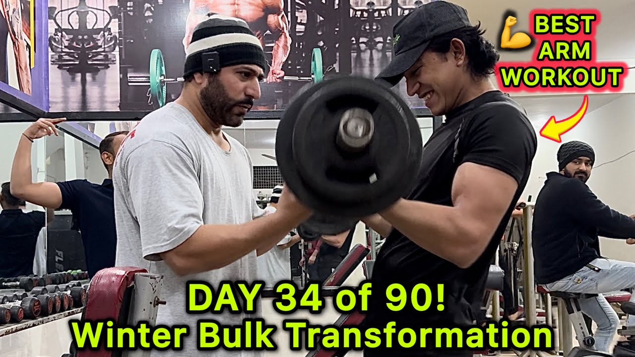 Winter Bulk Day 34 - Arms Day Of Natural Bodybuilding 90 Day Bulk ...