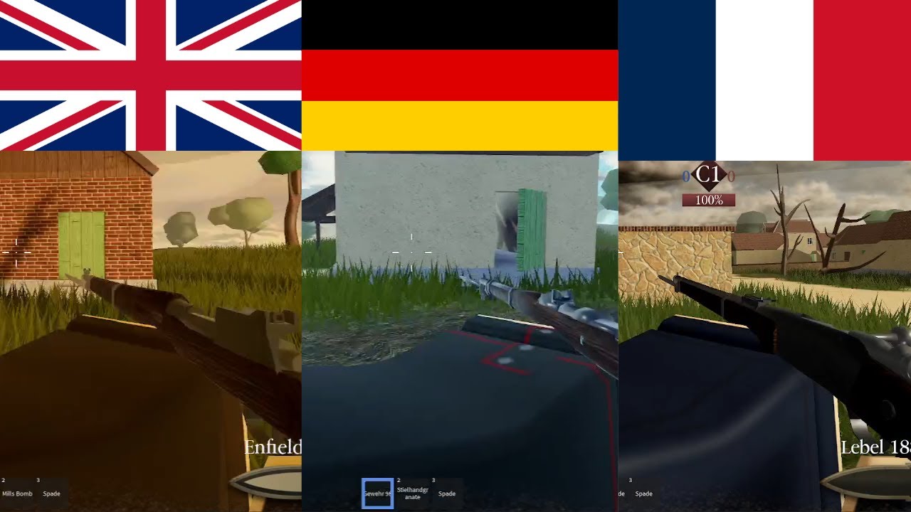 British vs German vs France (Entrenched) - Weapon Comparison - YouTube