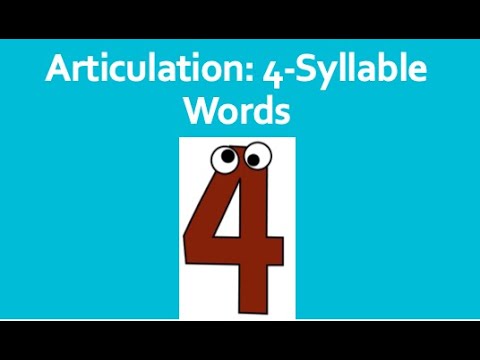 Articulation: 4-syllable word practice - YouTube
