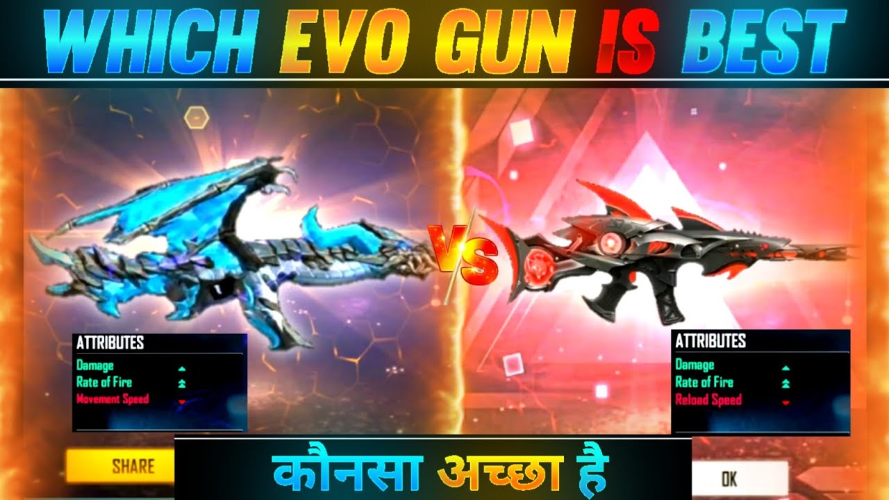 which evo gun is best in free fire|megalodon scar vs draco ak|blue ...