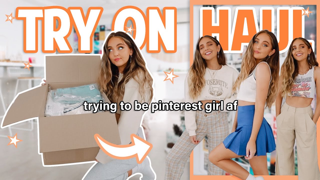 trying to be pinterest girl af CLOTHING HAUL! *TRY ON* - YouTube
