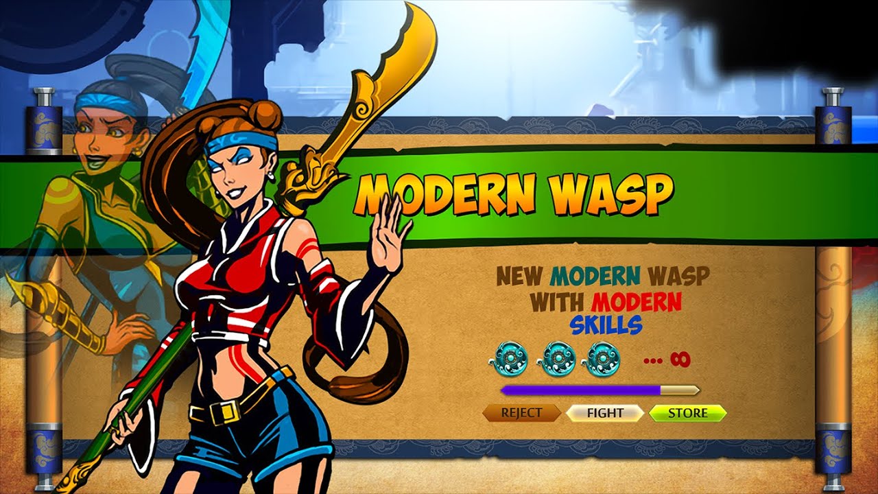 Shadow Fight 2 - MODERN WASP! With Modern Skills - YouTube