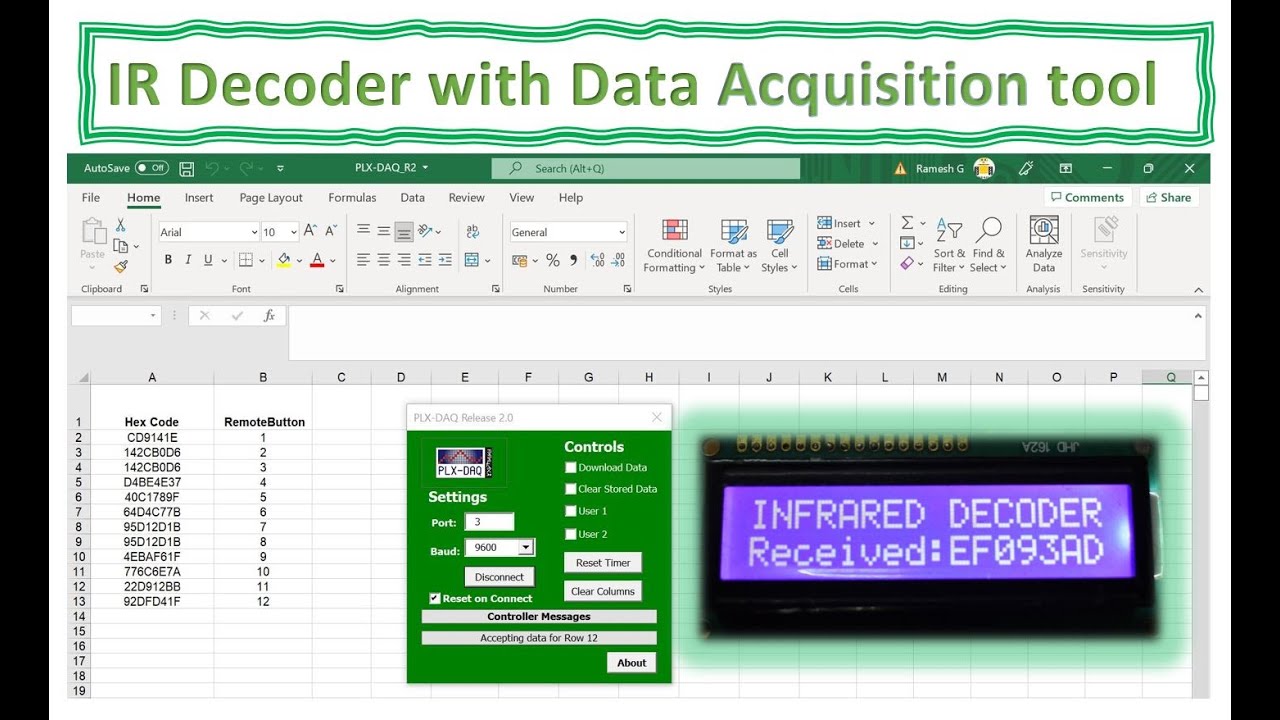 IR Decoder with Data Acquisition tool - YouTube
